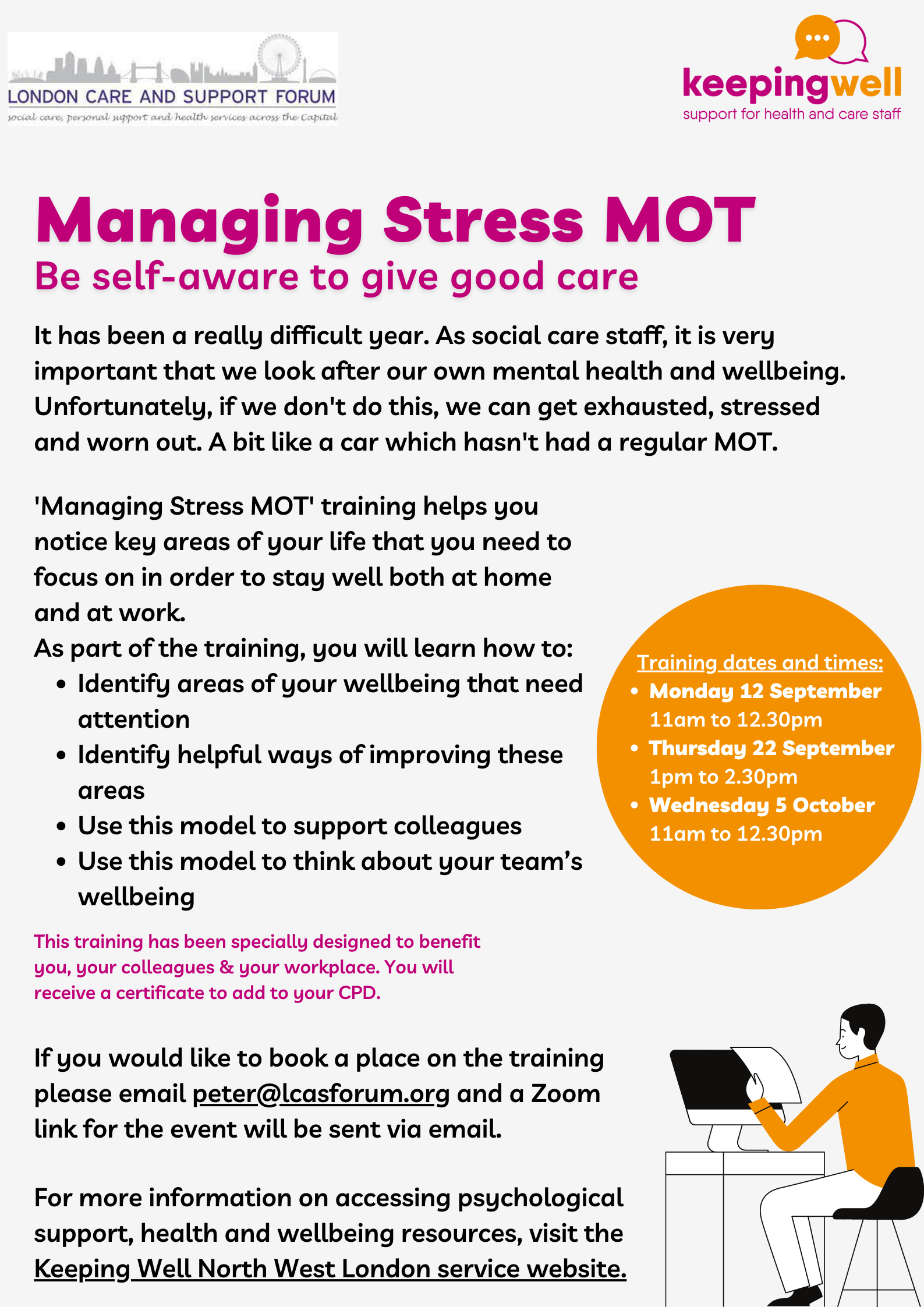 Managing Stress MoT FREE training in September & October for those in ...